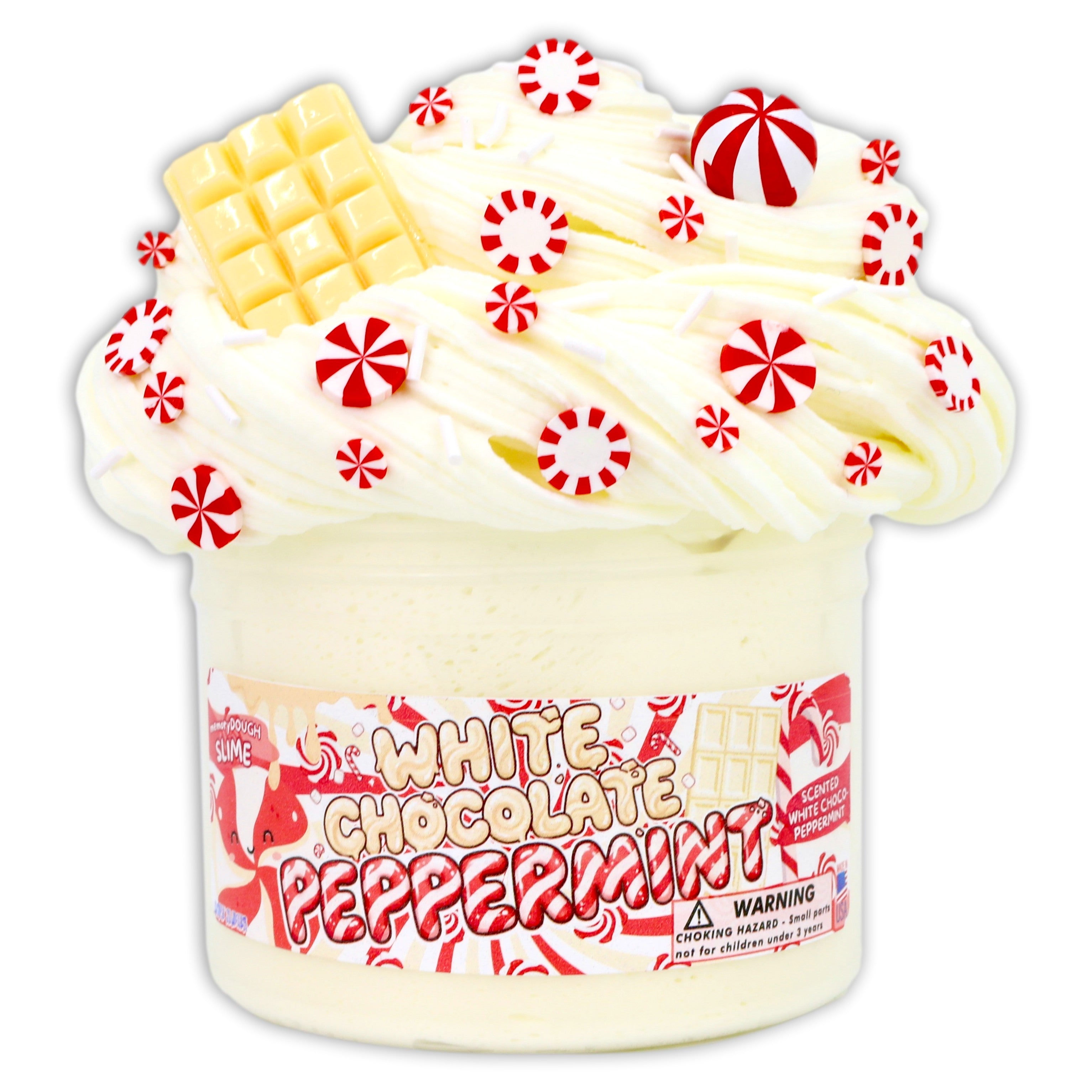 White Chocolate Peppermint Slime - Shop Christmas Slimes - Dope Slimes