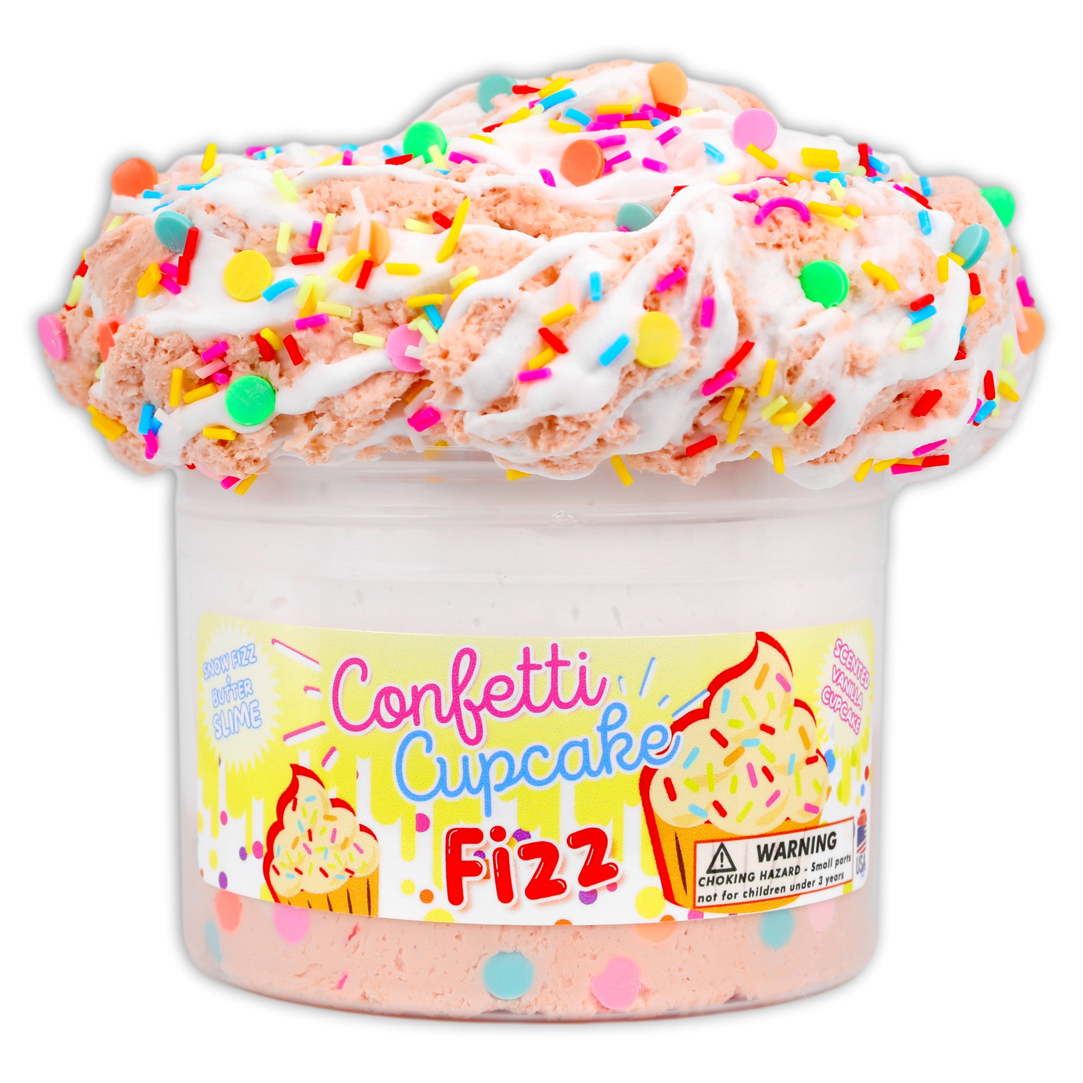 Confetti Cupcake Fizz Snowfizz Slime - Shop Slime - Dope Slimes