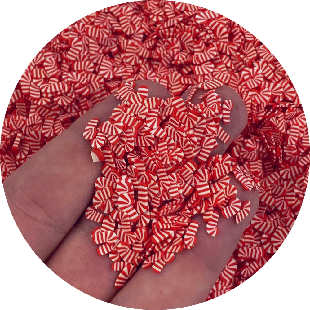 Candy Cane Fimo Slices - Slime Fimo Slices - Shop Slime Supplies