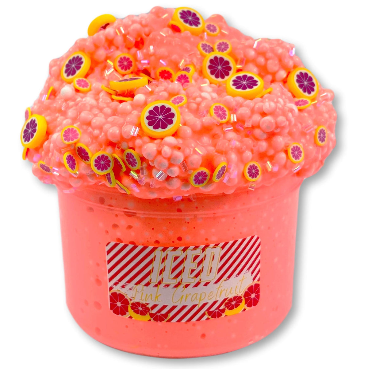 Iced Pink Grapefruit Floam Slime - Shop Slime - Dope Slimes